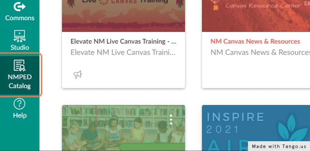 Accessing Catalog from Canvas – PED Assessment and LMS Division