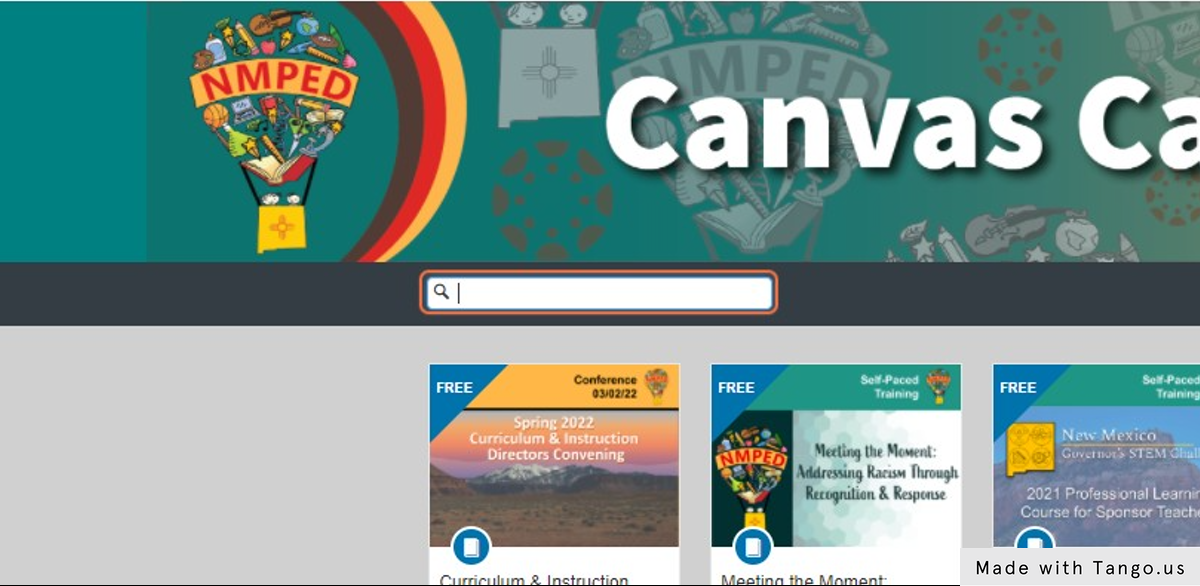 Accessing Catalog from Canvas – PED Assessment and LMS Division